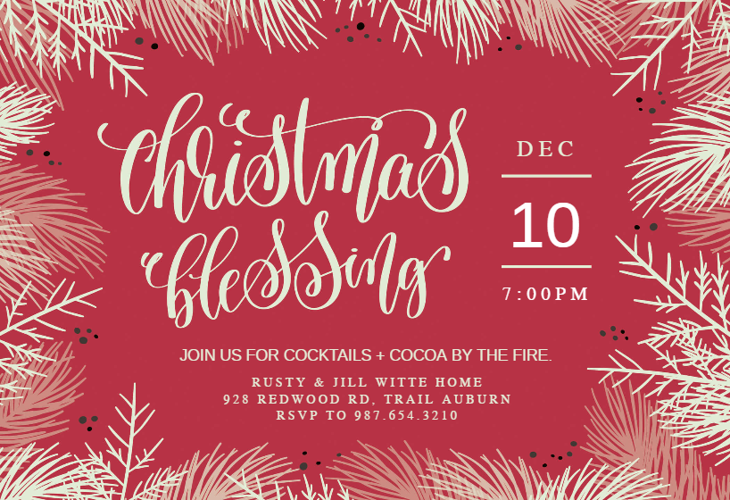 Christmas Blessing - Christmas Invitation Template (Free) | Greetings ...