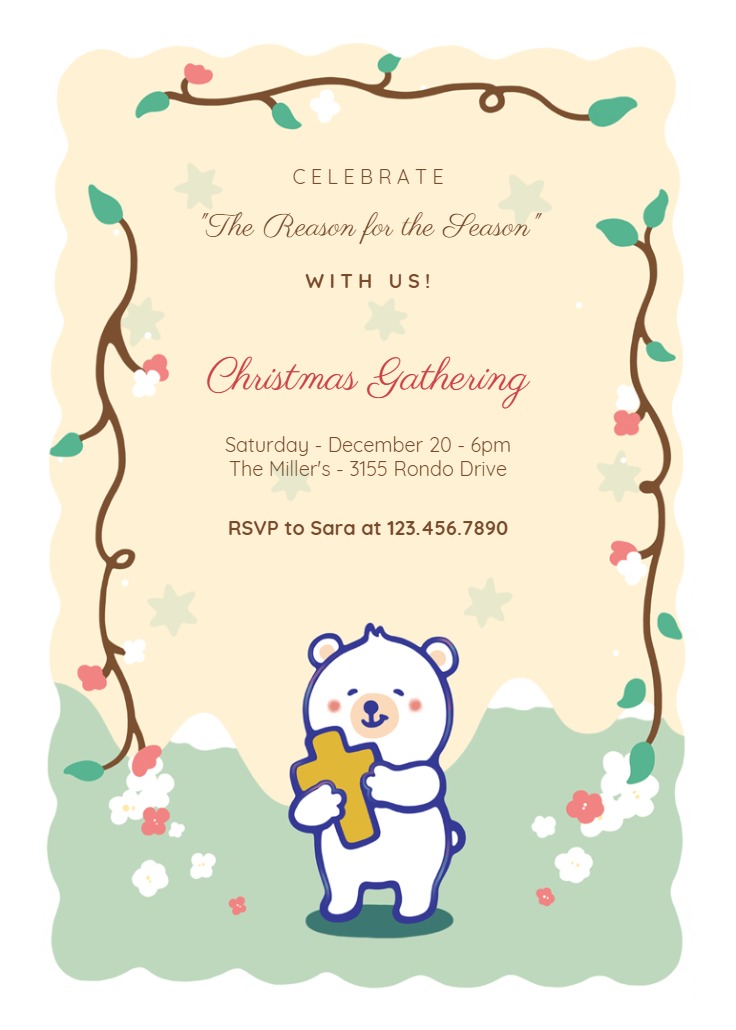 Christmas Gathering - Christmas Invitation Template (Free) | Greetings ...