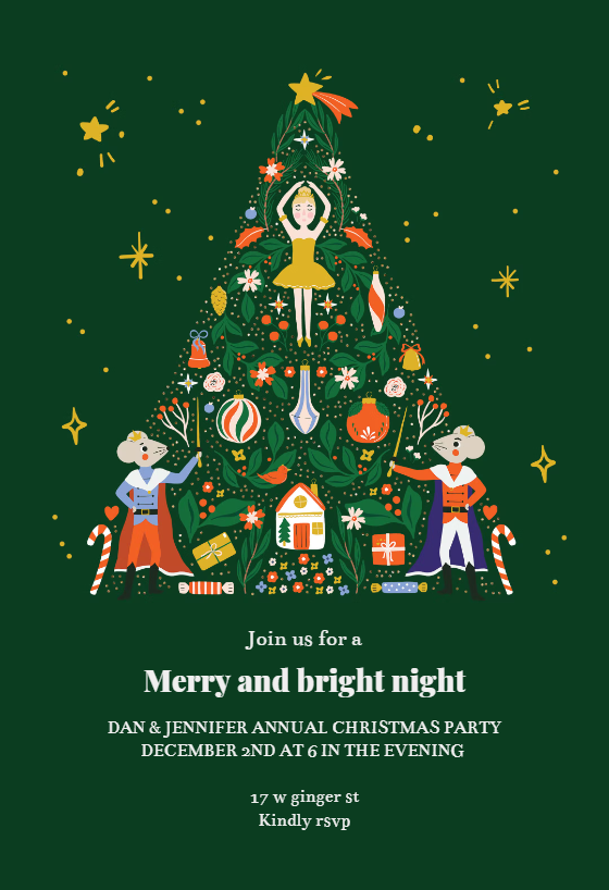 Christmas Tree Full - Christmas Invitation Template | Greetings Island