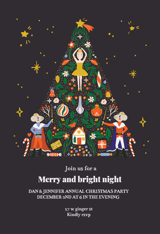 Christmas Tree Full - Christmas Invitation Template | Greetings Island