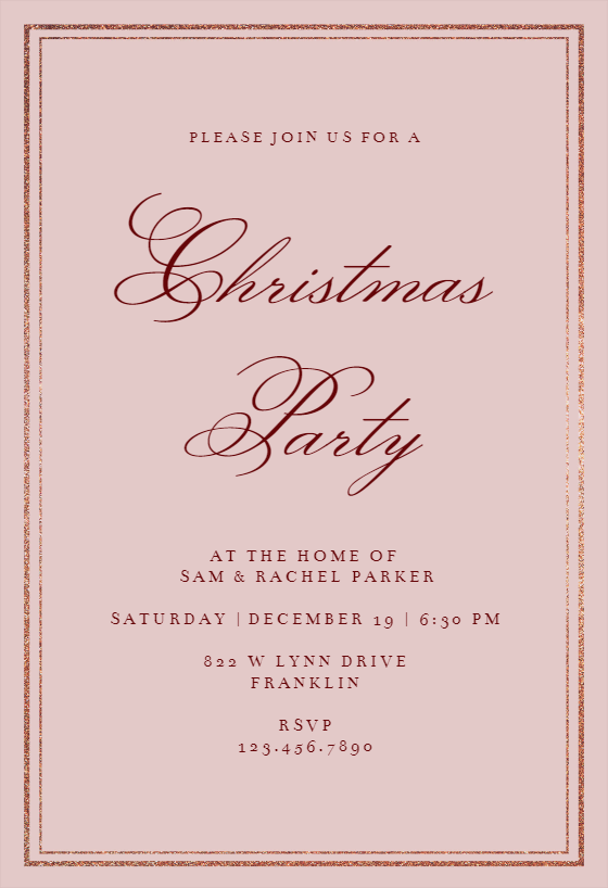 Classy Christmas - Christmas Invitation Template (Free) | Greetings Island