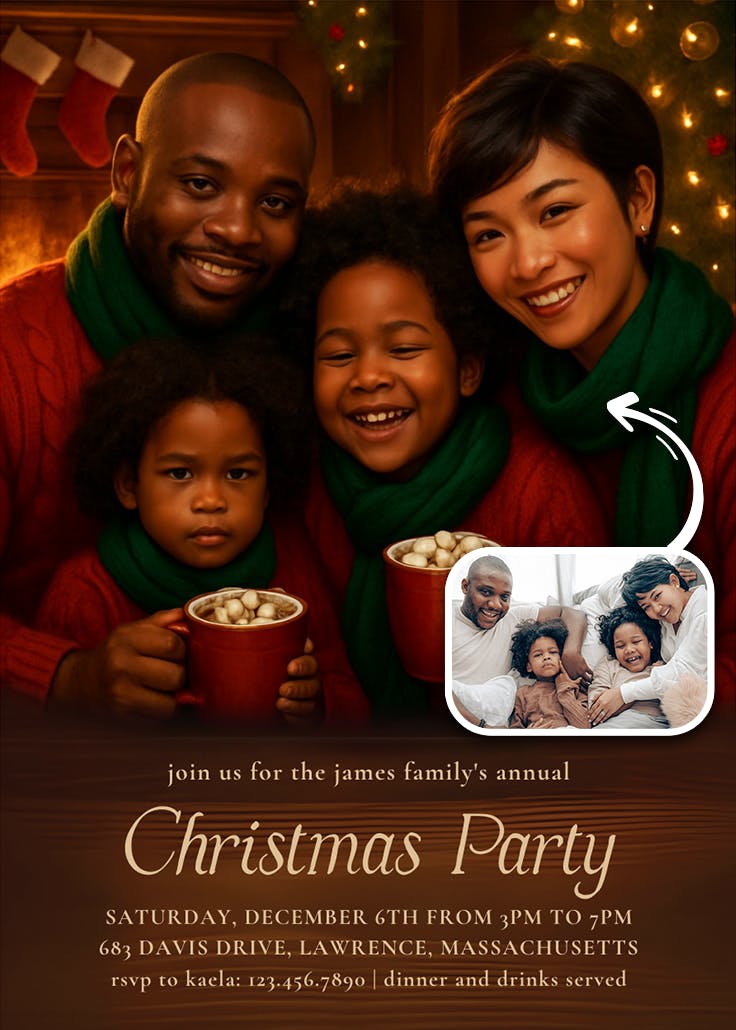 Cozy Christmas Gathering - Christmas Invitation Template (Free ...