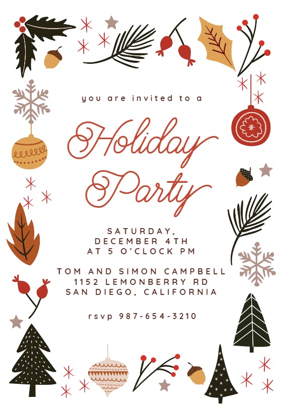 Cute Nordic Christmas - Christmas Invitation Template (Free ...