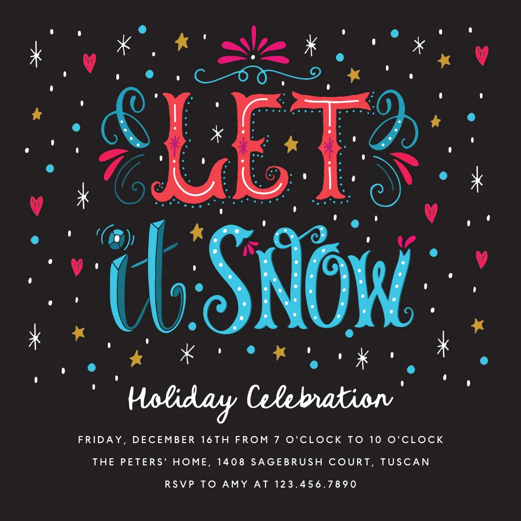 Frost Patterns - Christmas Invitation Template (Free) | Greetings Island
