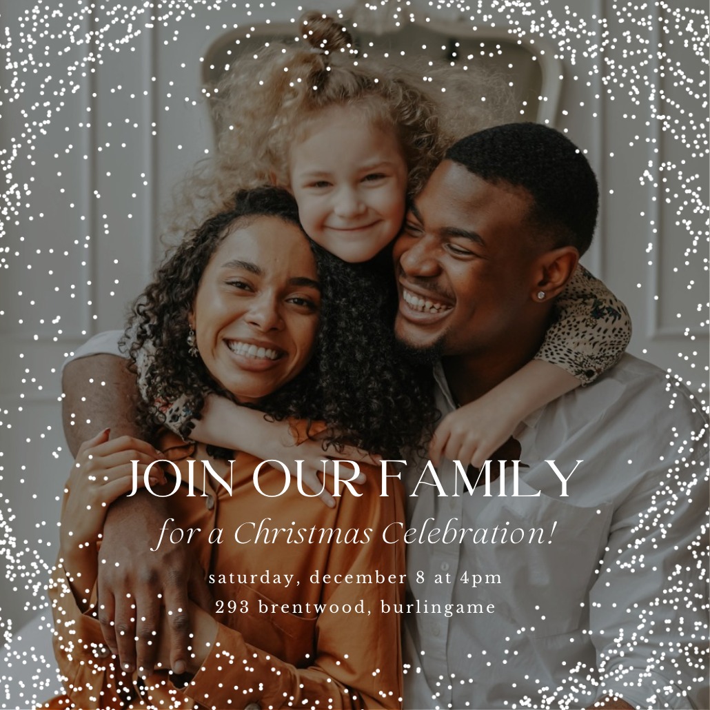 Frosty Frame - Christmas Invitation Template (Free) | Greetings Island