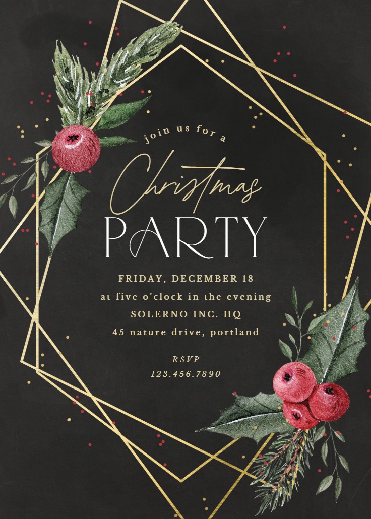 Geometric frame - Christmas Invitation Template | Greetings Island