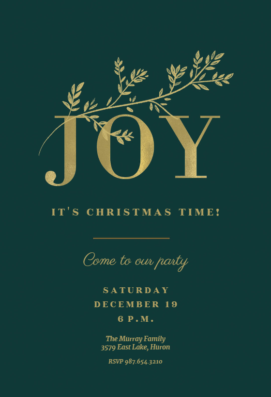 Peace Love Joy - Christmas Invitation Template (Free) | Greetings Island