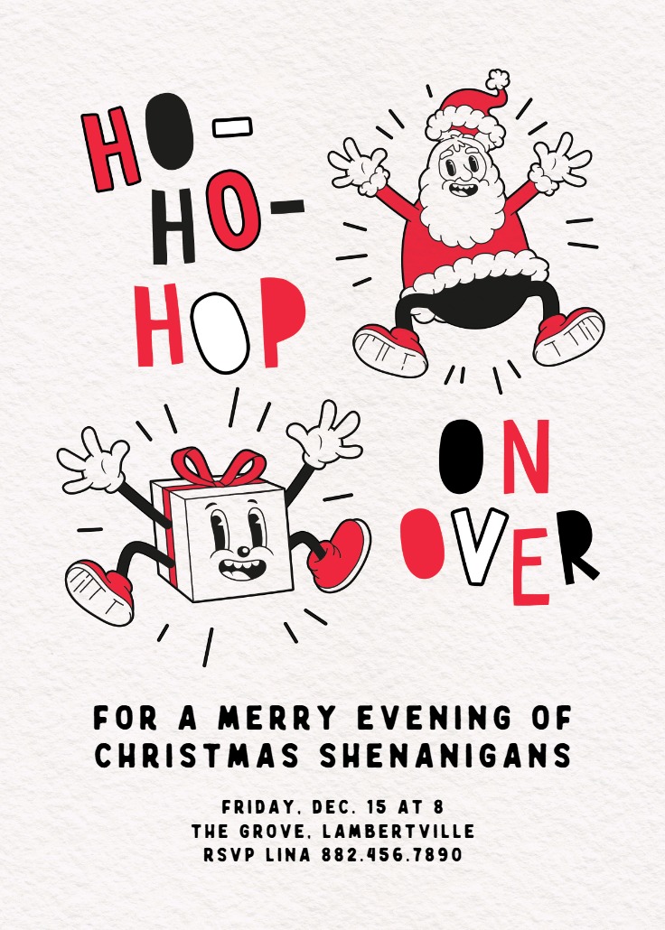 Retro Cheer - Christmas Invitation Template | Greetings Island