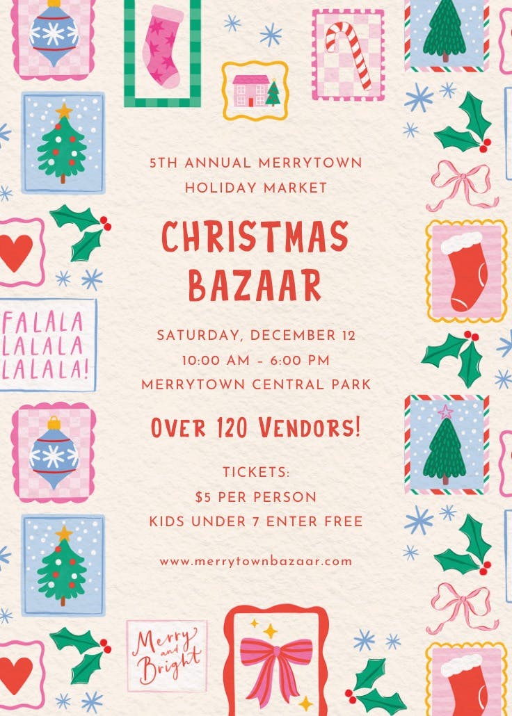 Seasonal Stamps - Events Poster Template | Greetings Island