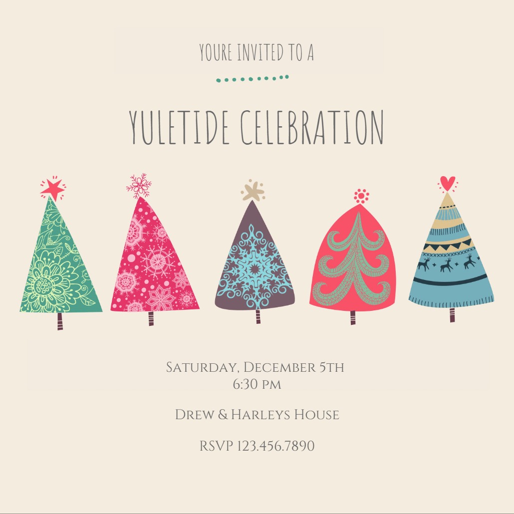 Stand of Trees - Christmas Invitation Template (Free) | Greetings Island