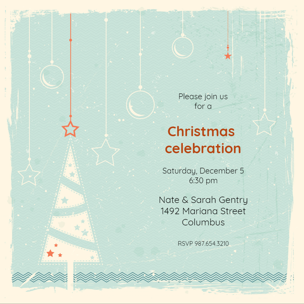 Tree Topper - Christmas Invitation Template (Free) | Greetings Island