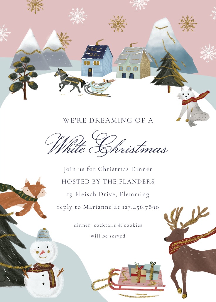 White Christmas - Christmas Invitation Template | Greetings Island