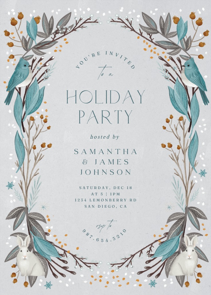Winter Frame - Holidays Invitation Template (Free) | Greetings Island