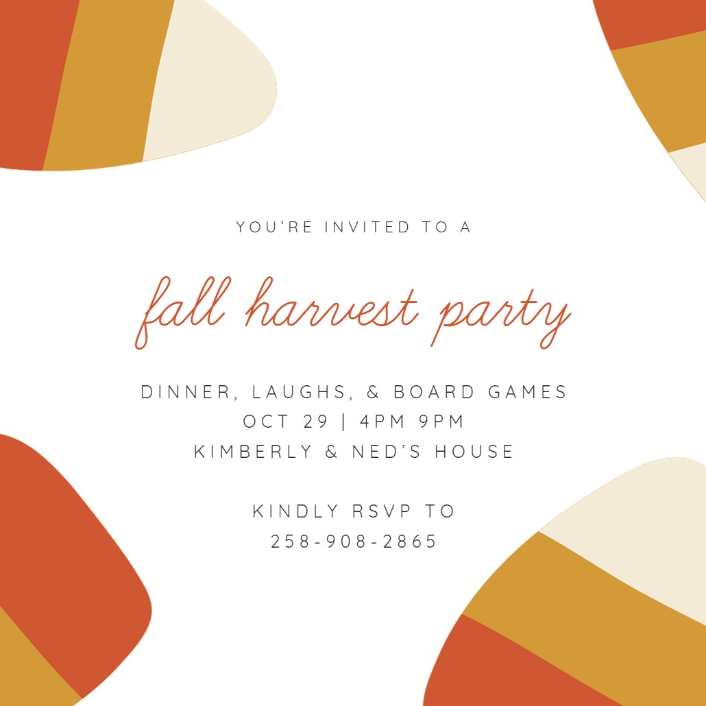 Fall Harvest - Halloween Party Invitation Template (Free) | Greetings ...