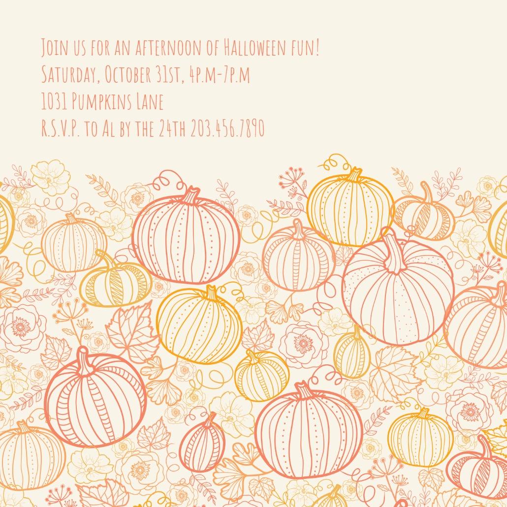 Pumpkin Roundup - Halloween Party Invitation Template (Free ...