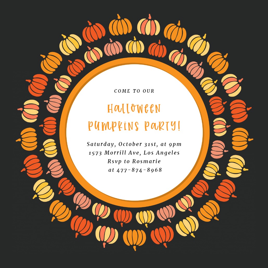 Pumpkin Roundup - Halloween Party Invitation Template (Free ...
