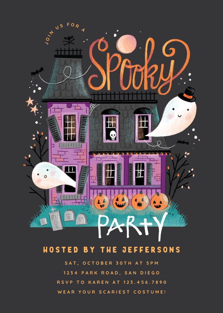 Watercolor Spooky - Birthday Invitation Template (Free) | Greetings Island