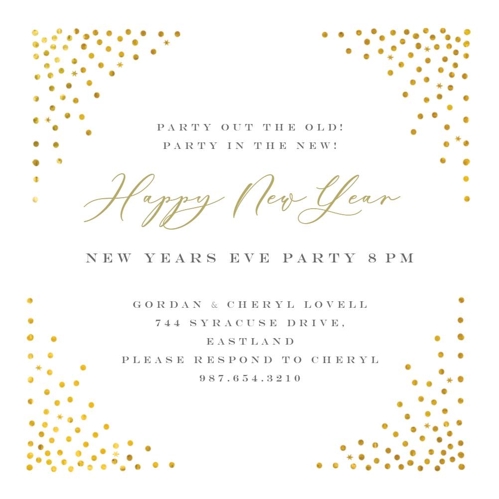 New Year's Eve Invitation Templates (Free) | Greetings Island
