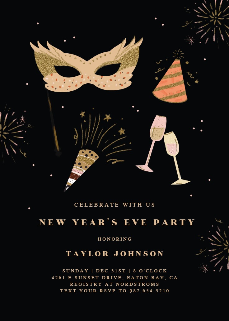 Crazy party - New Year Invitation Template (Free) | Greetings Island