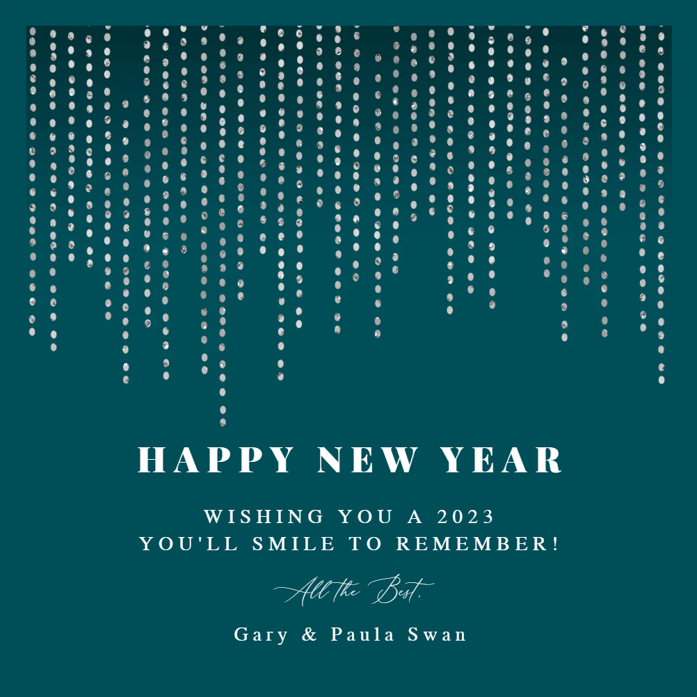 Embellished Cursive - New Year Card (Free) | Greetings Island