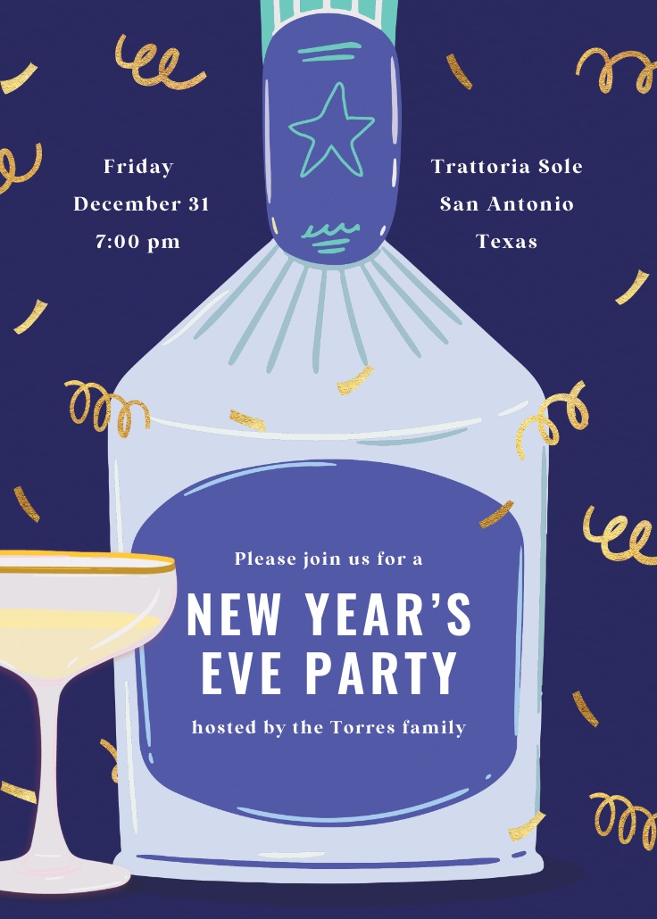 Festive New Year - New Year Invitation Template (Free) | Greetings Island