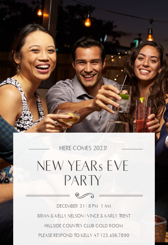 Long Shots - New Year Invitation Template (Free) | Greetings Island