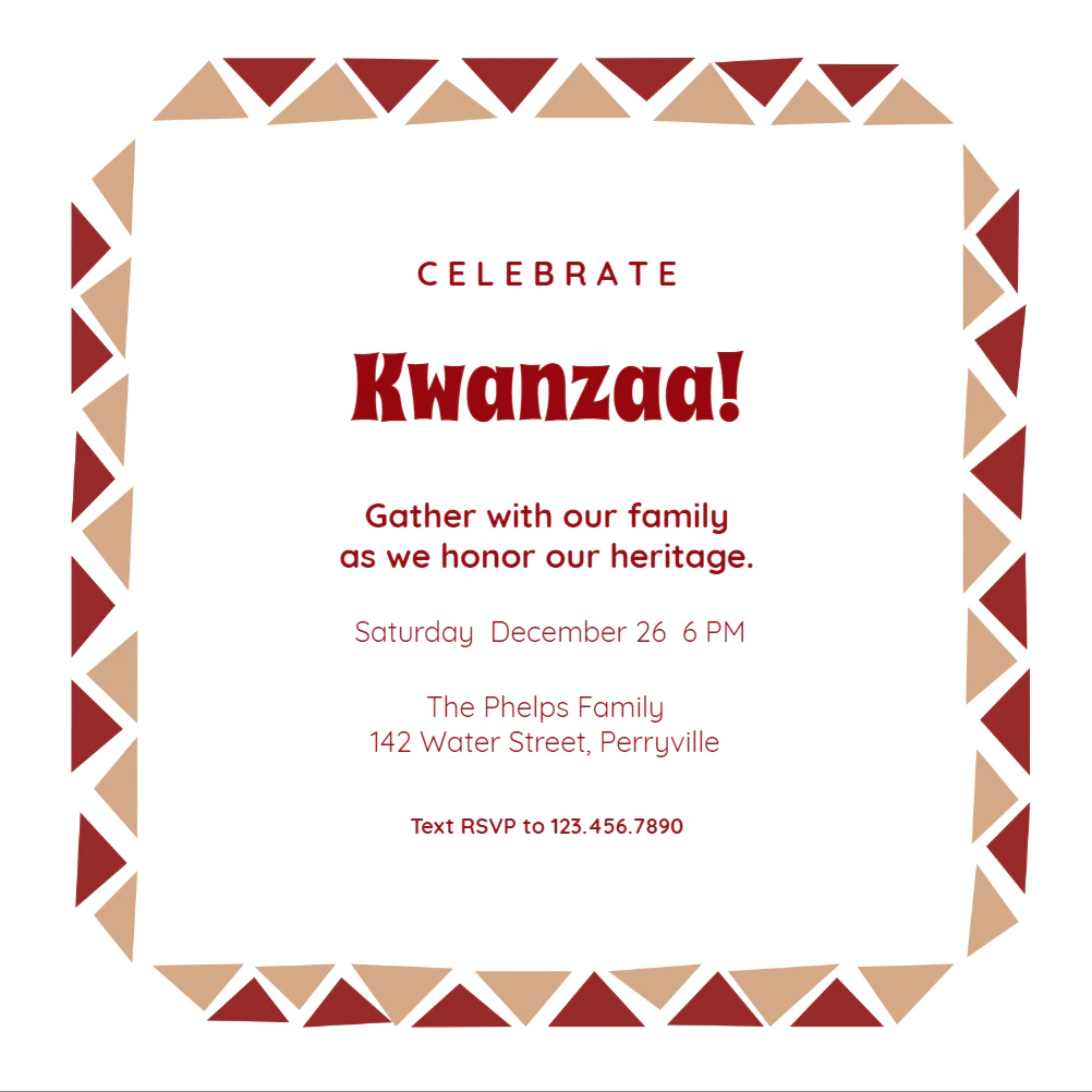 Honoring Heritage - Kwanzaa Invitation Template (Free) | Greetings Island