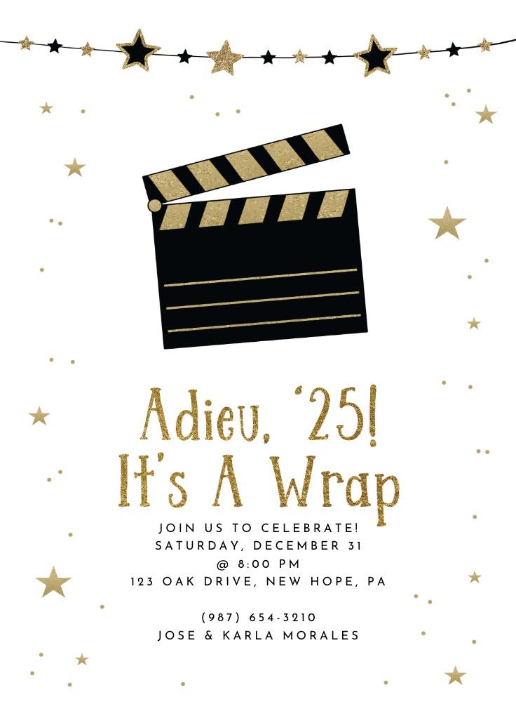 Wrap Party Invitation Template Betty White Personally Owned Golden