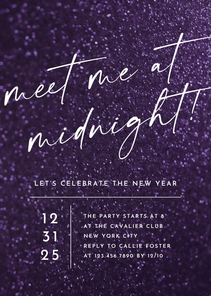 Meet Me At Midnight - New Year Invitation Template (Free) | Greetings ...