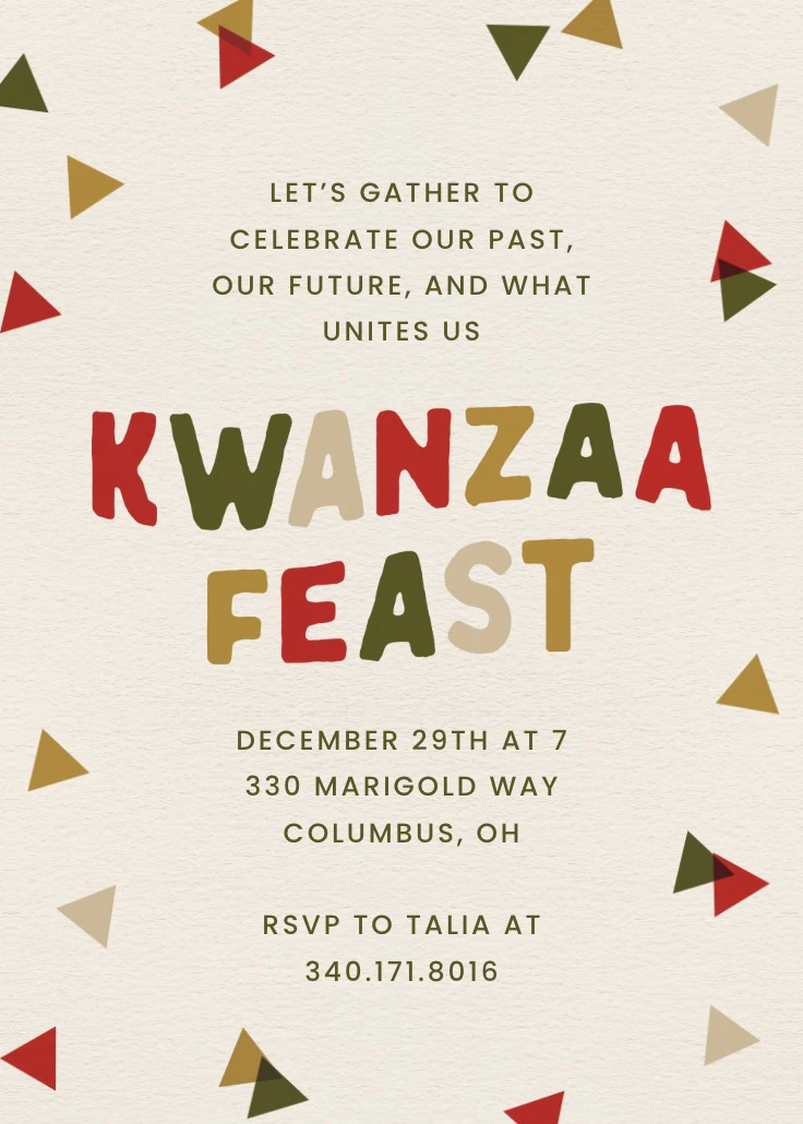 Free Kwanzaa Invitation Templates | Greetings Island