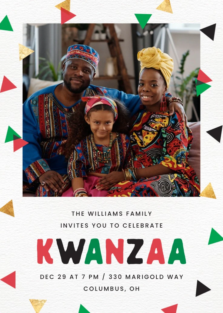 Modern Kwanzaa Photo - Kwanzaa Invitation Template (Free) | Greetings ...