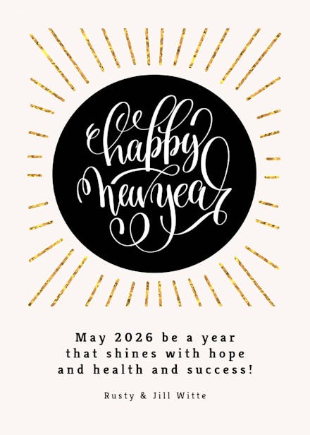 Embellished Cursive - New Year Card (Free) | Greetings Island