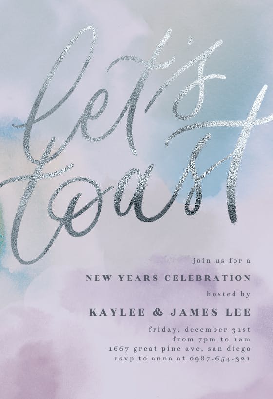 New Year Toast - New Year Invitation Template | Greetings Island