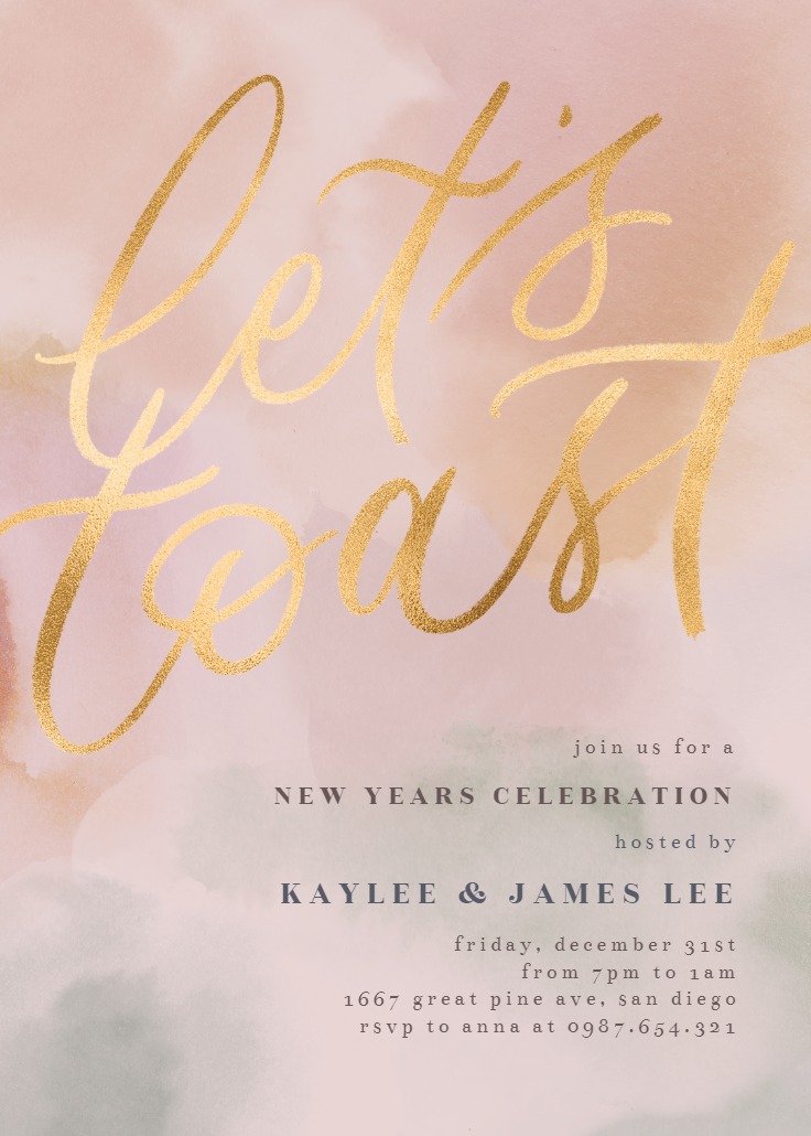 New year toast - New Year Invitation Template | Greetings Island