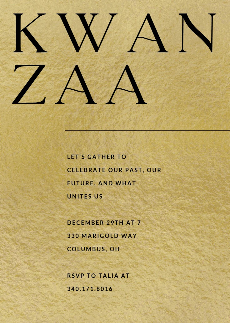 Free Kwanzaa Invitation Templates | Greetings Island