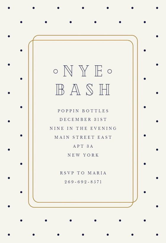 Simple Celebration - New Year Invitation Template (Free) | Greetings Island