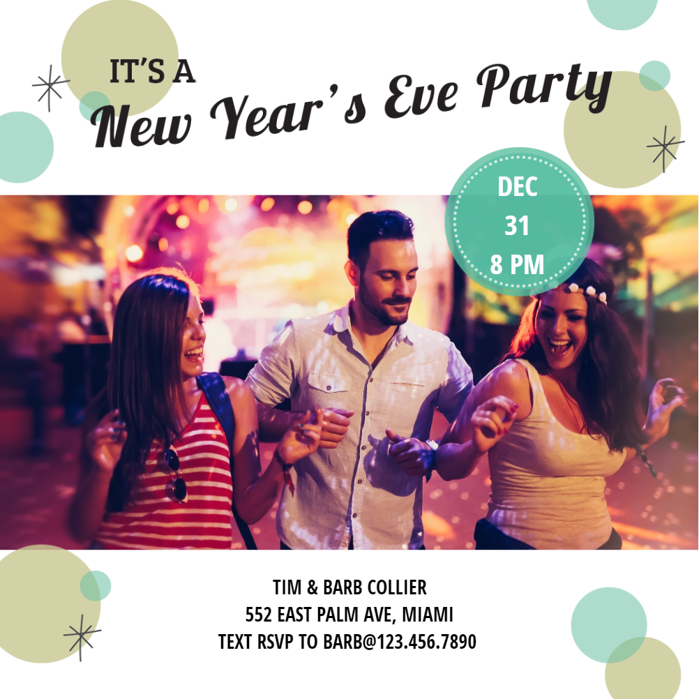 Long Shots - New Year Invitation Template (Free) | Greetings Island