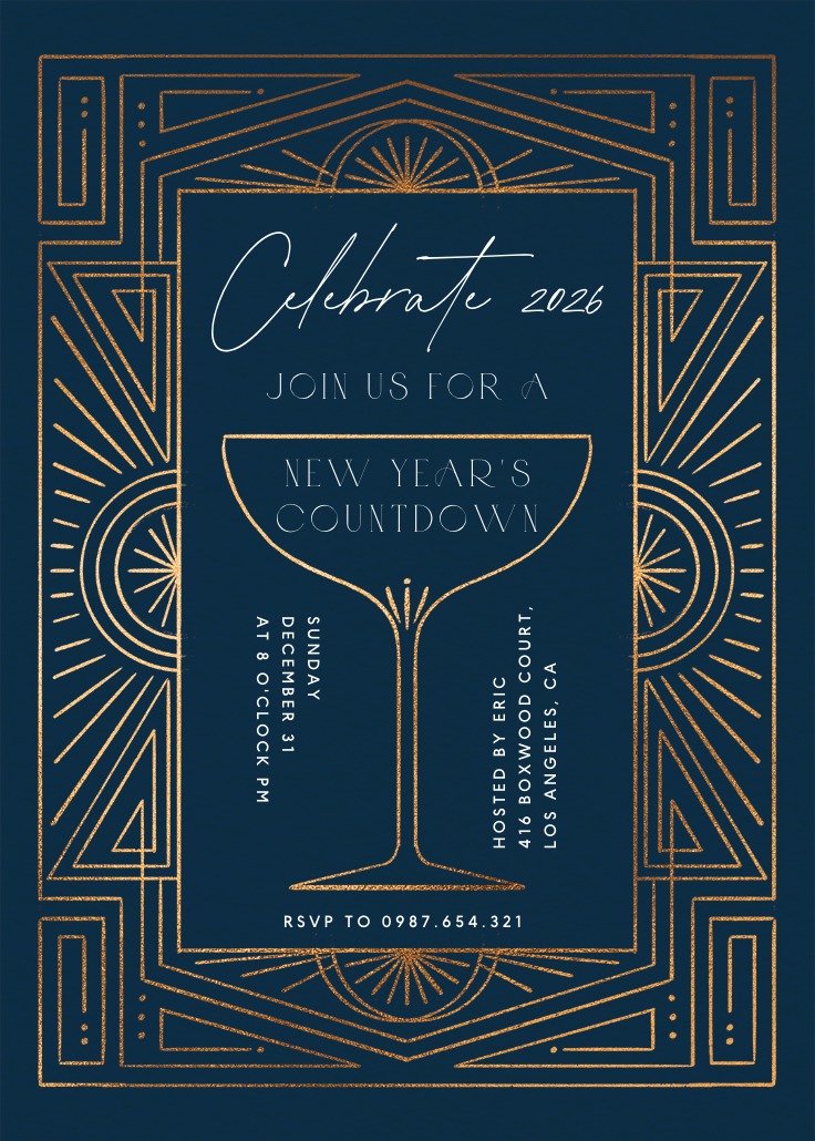 Stylish Soiree - New Year Invitation Template | Greetings Island