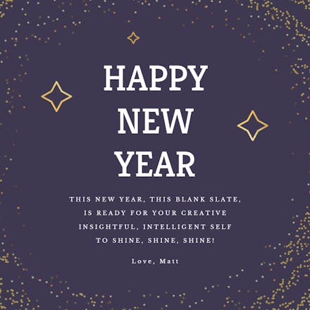 Embellished Cursive - New Year Card (Free) | Greetings Island