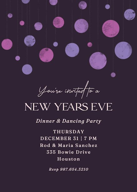 Waiting For Midnight - New Year Invitation Template (Free) | Greetings ...