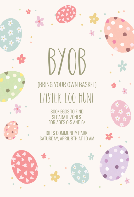 Bring Your Own Basket - Easter Invitation Template (Free) | Greetings ...