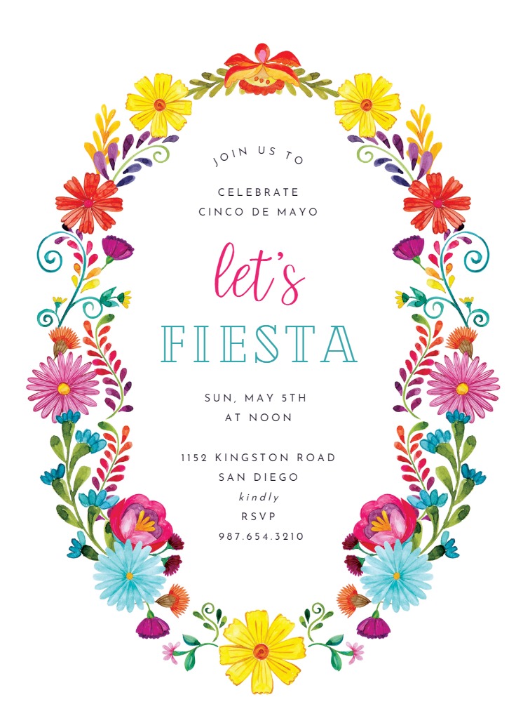 Spring Blossoms - Cinco de mayo Invitation Template | Greetings Island