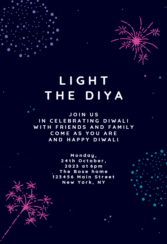 Light The Diya - Diwali Invitation Card Template (Free) | Greetings Island