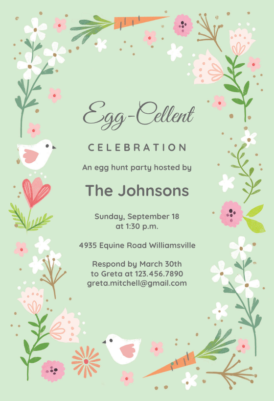 Easter bloom - Easter Invitation Template (Free) | Greetings Island