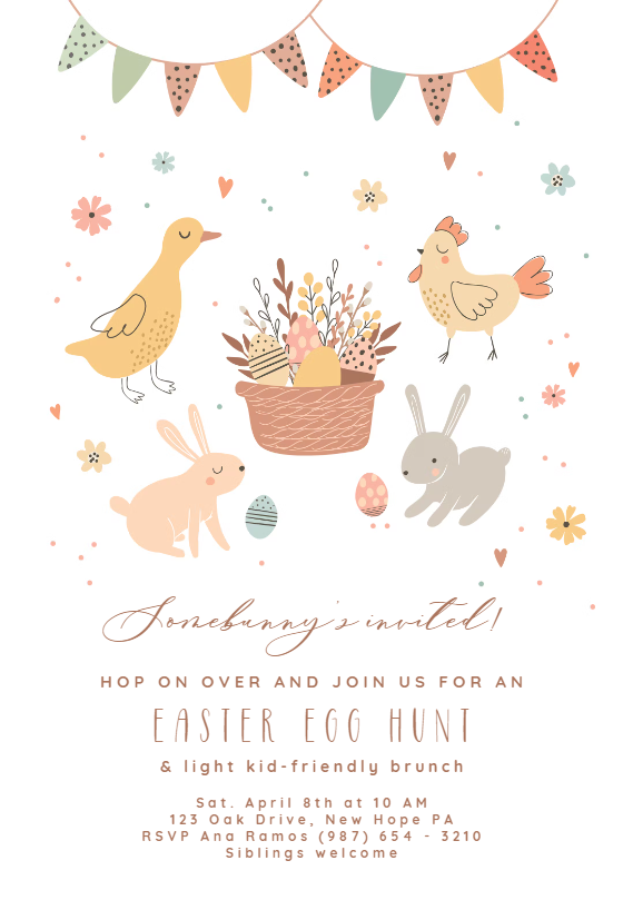 Easter Egg Hunt - Easter Invitation Template (Free) | Greetings Island
