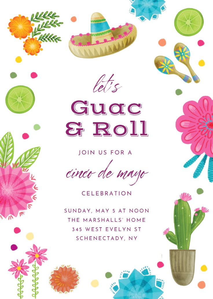 Guac On - Cinco de mayo Invitation Template (Free) | Greetings Island