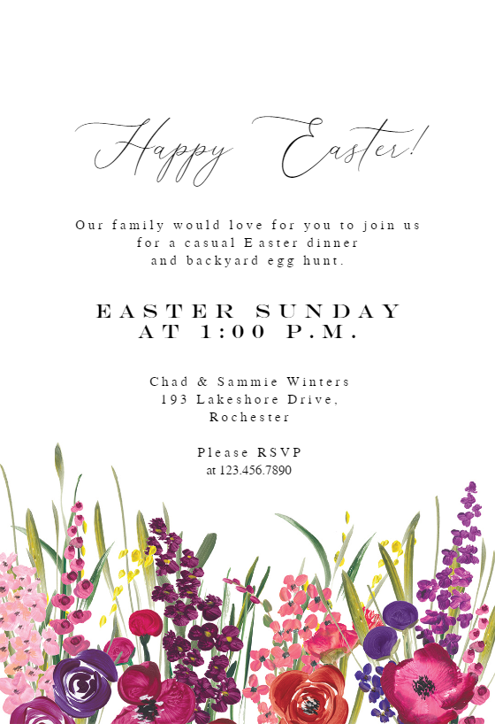 Easter Wreath - Easter Invitation Template (Free) | Greetings Island