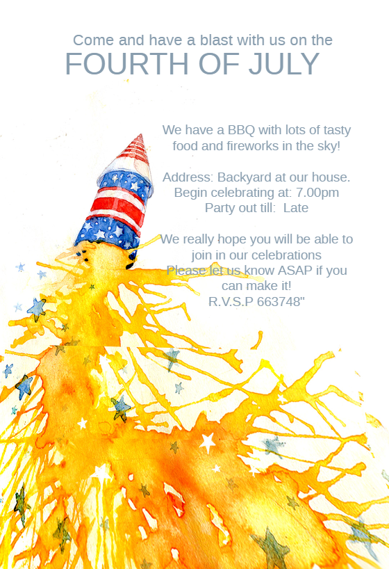 Have a Blast - 4th of July Invitation Template (Free) | Greetings Island