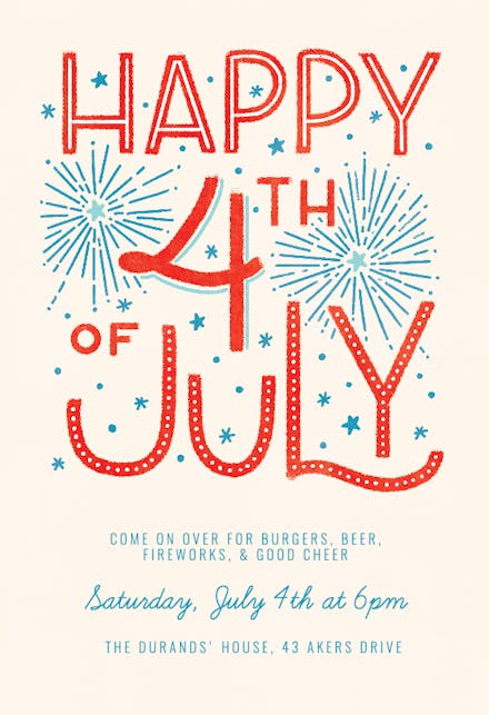 4th Of July Invitation Templates (Free) | Greetings Island