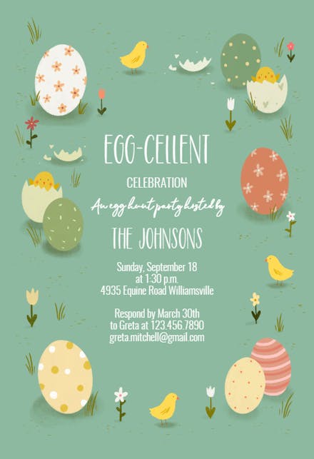 Ready For Egg Hunt - Easter Invitation Template (Free) | Greetings Island